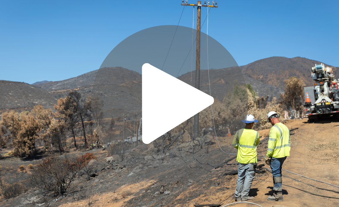 VIDEO: SCE Crews Rebuild and Restore Power After Multiple Fires ...