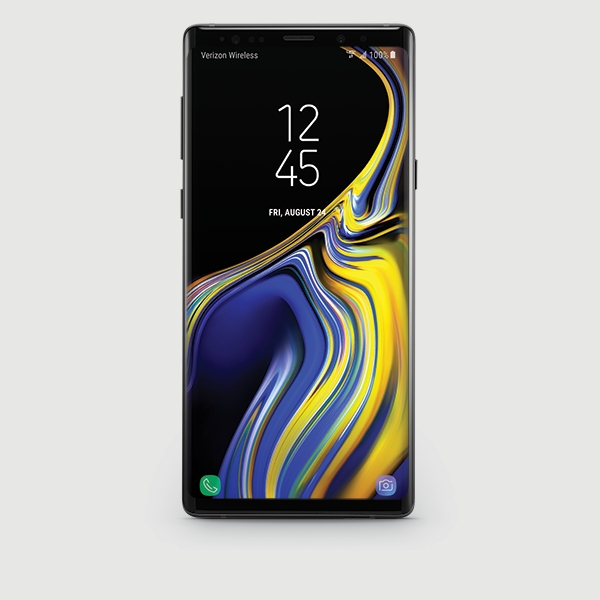 Samsung Galaxy Note9 in black (front) | Verizon Media Resources