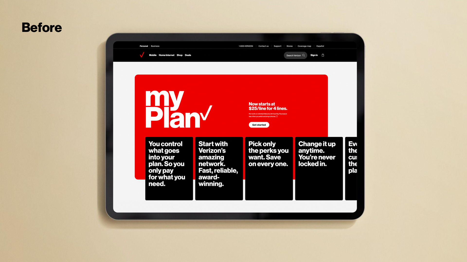Verizon MyPlan Before | Verizon Media Resources