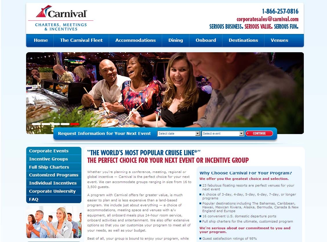 Photo | Meeting Web Site | Carnival Cruise Line