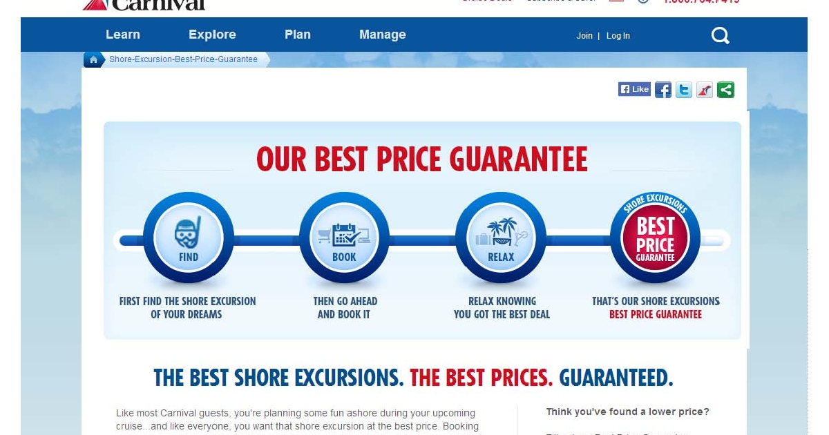 Carnival Cruise Lines Launches New Shore Excursion Best Price Guarantee ...