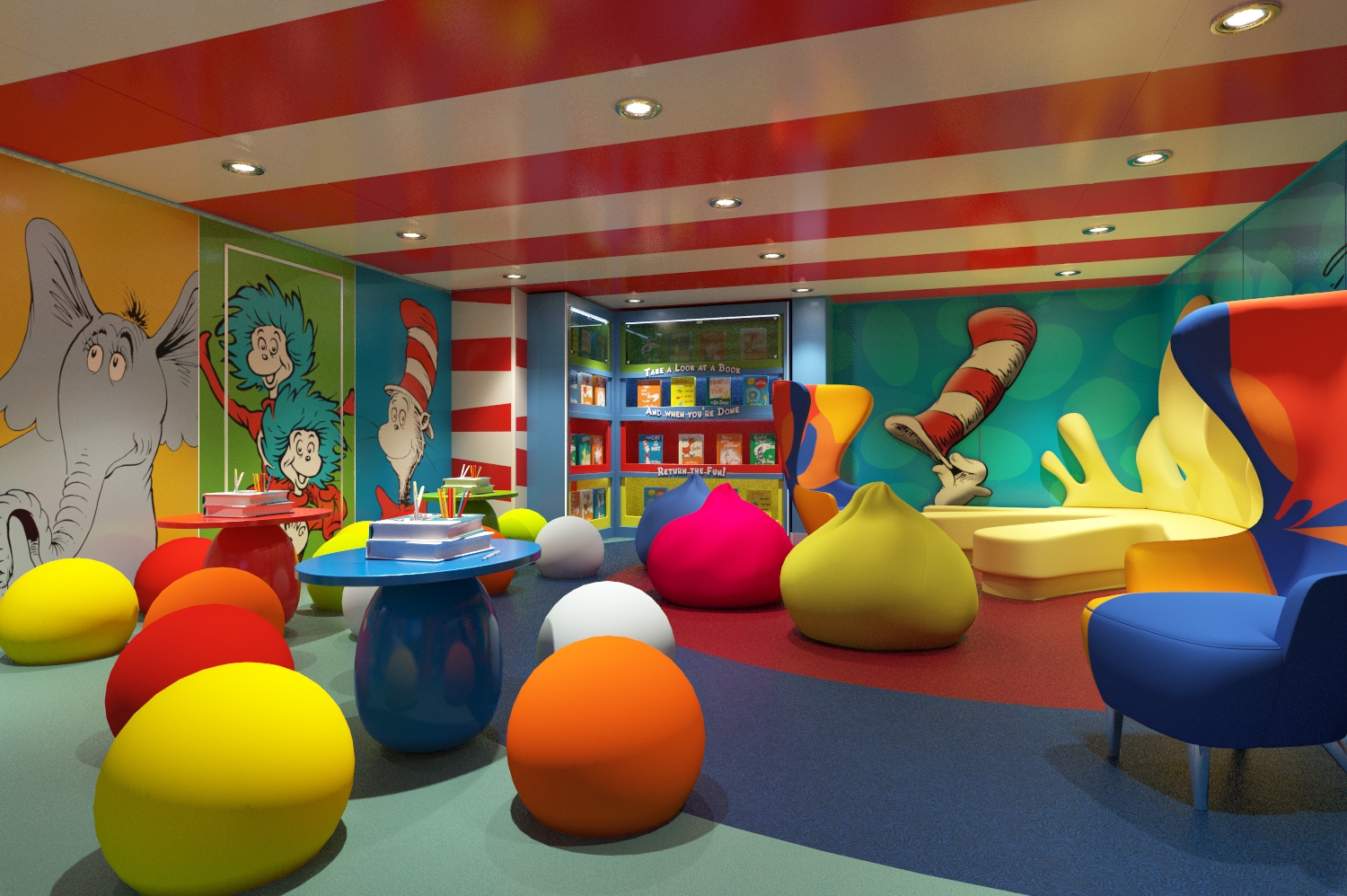Photo | Dr Seuss reading room final | Carnival Cruise Line