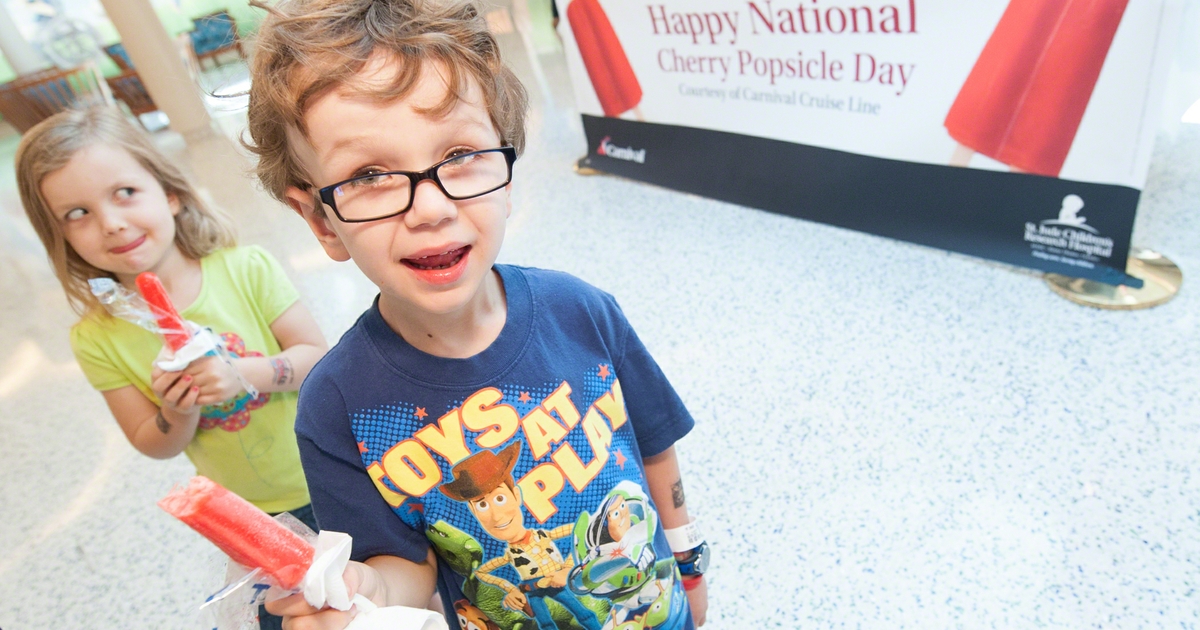 National Cherry Popsicle Day Celebrated at St. Jude Children's Research ...
