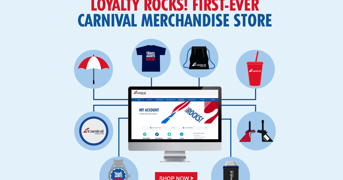 Carnival Cruise Line Launches Loyalty Rocks! Carnival Merchandise Store ...