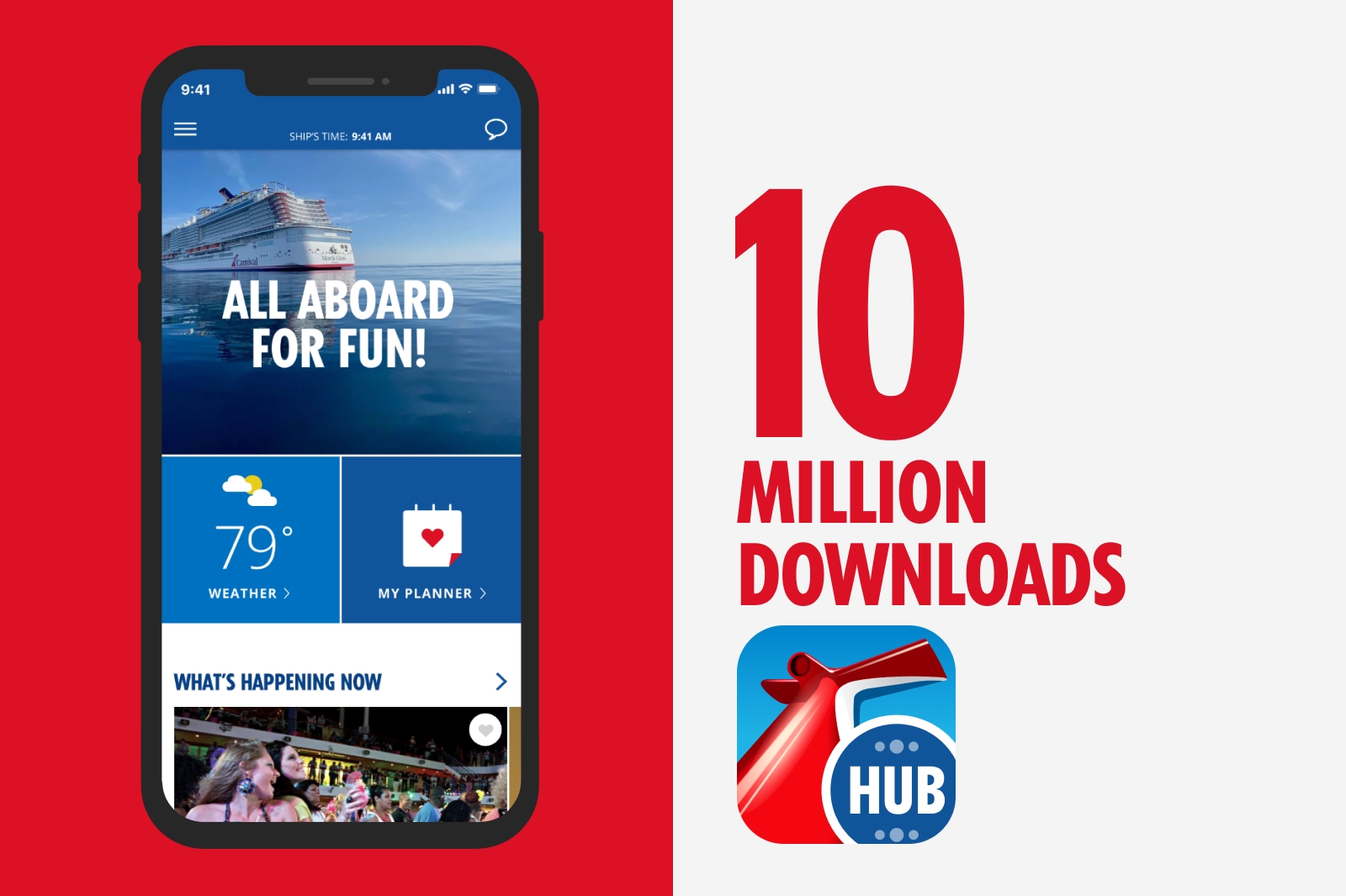 Photo | HUB App Reaches 10M Downloads | Carnival Cruise Line