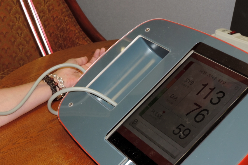 Photo | Blood pressure kiosk at work | American Heart Association
