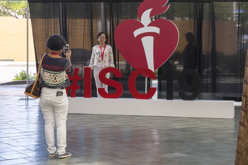 Photo | ISC 2019 hashtag sign | American Heart Association