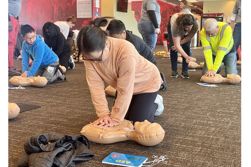 Photo | Learning CPR with Chiefs | American Heart Association