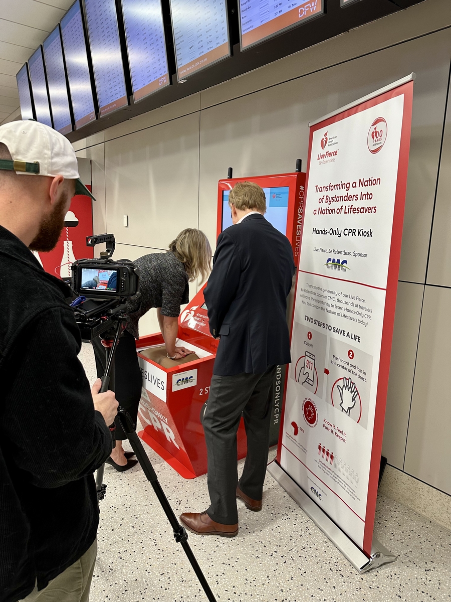 Photo | CPR training kiosk at DFW International Airport | American ...