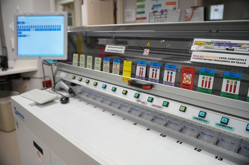Photo | Lab sample processing area with monitor | American Heart ...