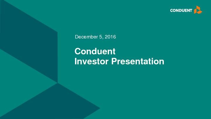 Conduent to Present Business Strategy at Investor Event Today | Xerox ...