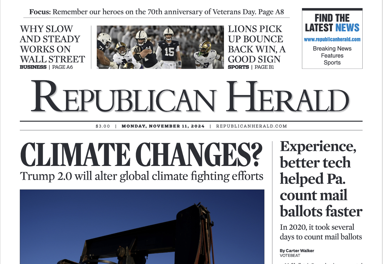 Republican Herald e-Edition newsletter