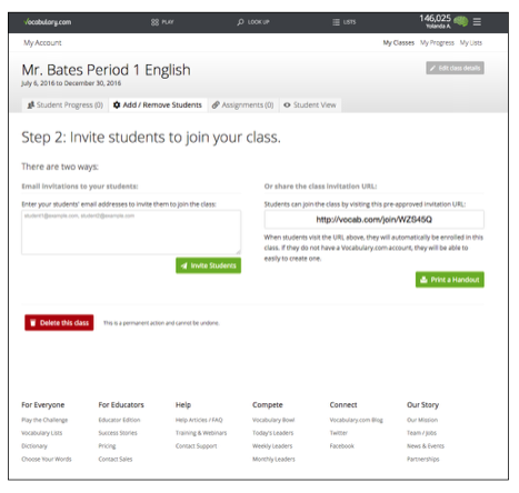 Adding Students to a Class (Video) : Help | Vocabulary.com