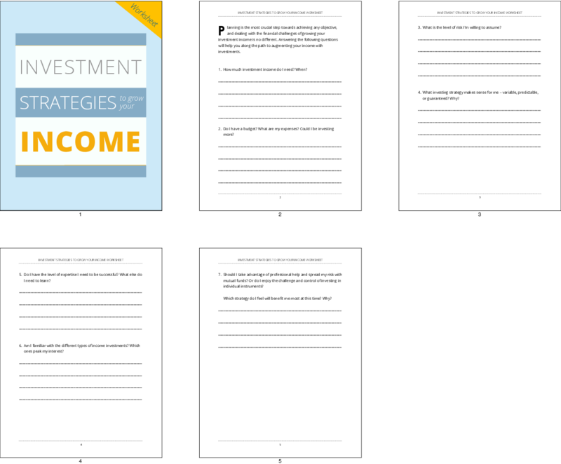 Done-For-You Worksheets: Investment Strategies To Grow Your Income ...