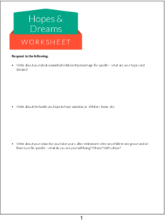 Brandable Worksheets: Hopes And Dreams Worksheet - PLR.me
