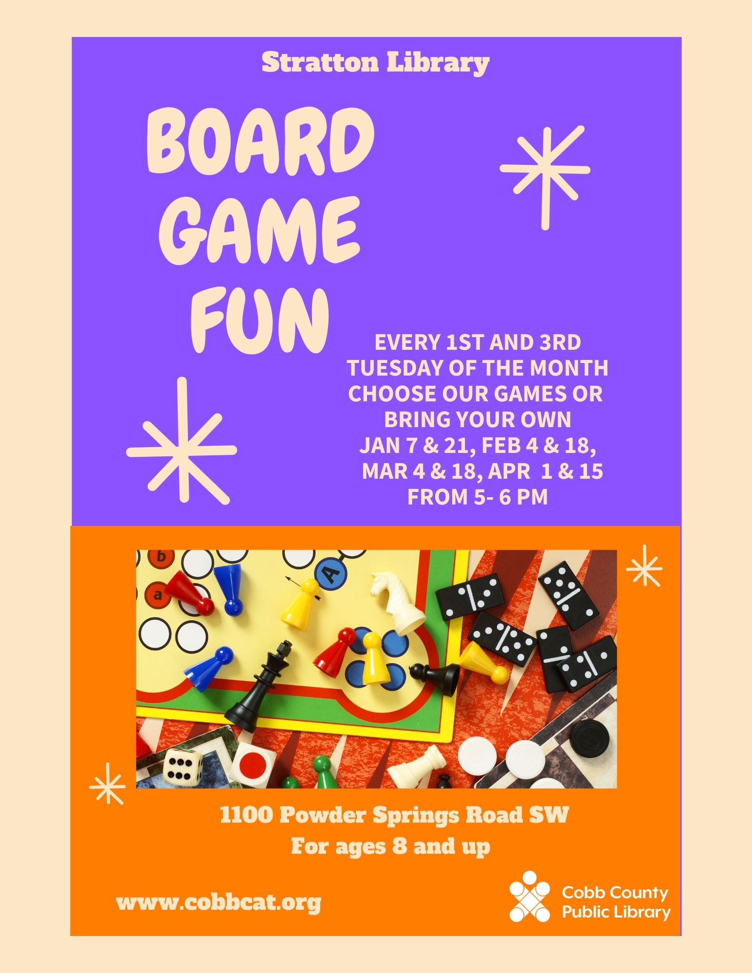 Board Game Fun at Stratton Library | Cobb County Georgia