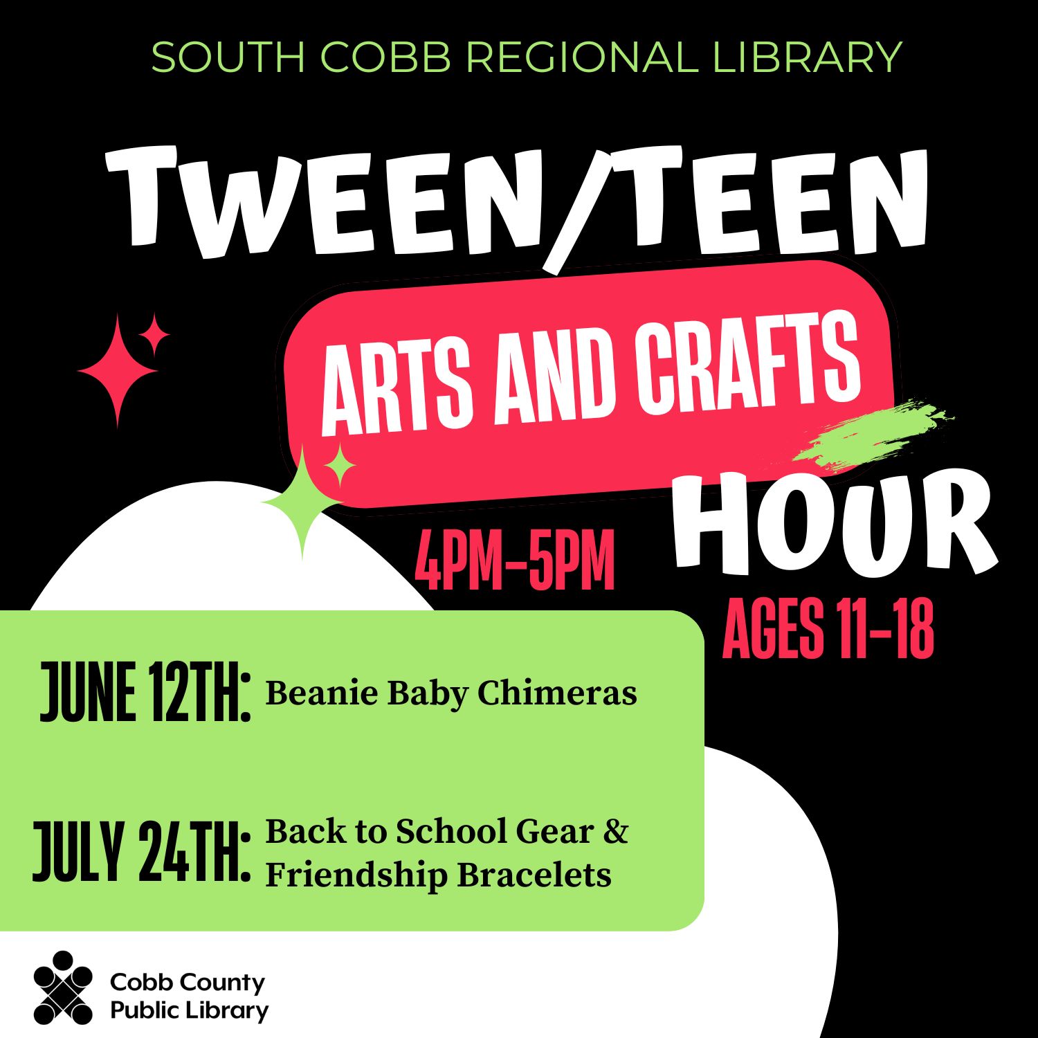Tween/Teen Arts and Crafts Hour | Cobb County Georgia
