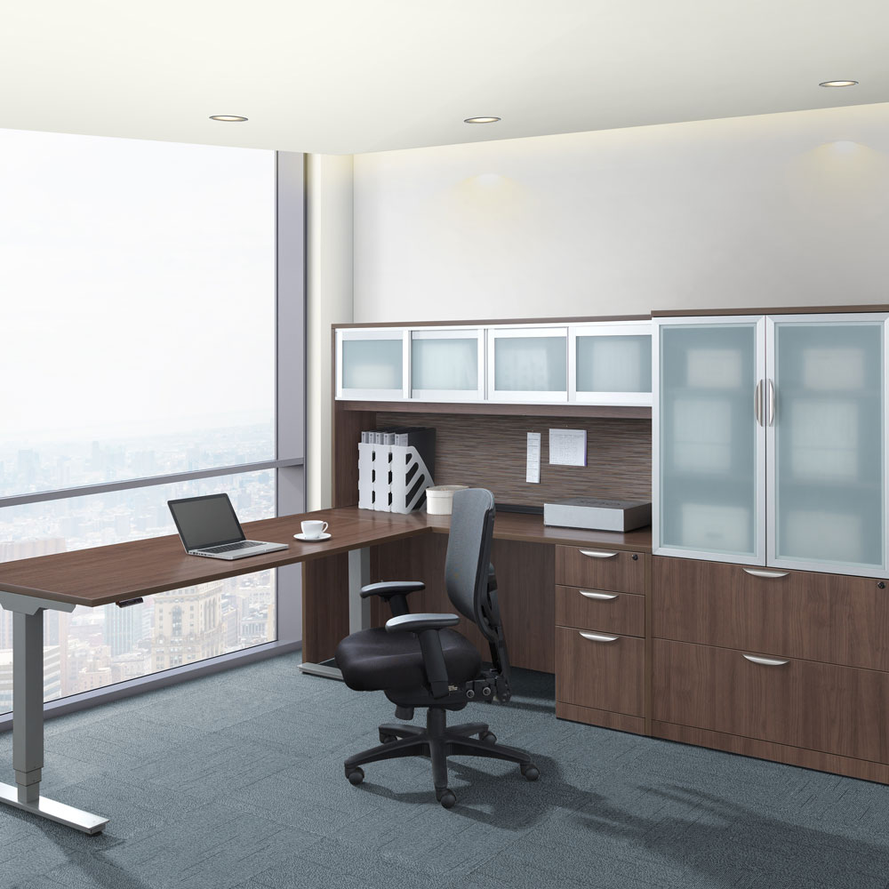 OfficeSource Crossway Collection Mesh Back Task Chair with Black Base ...