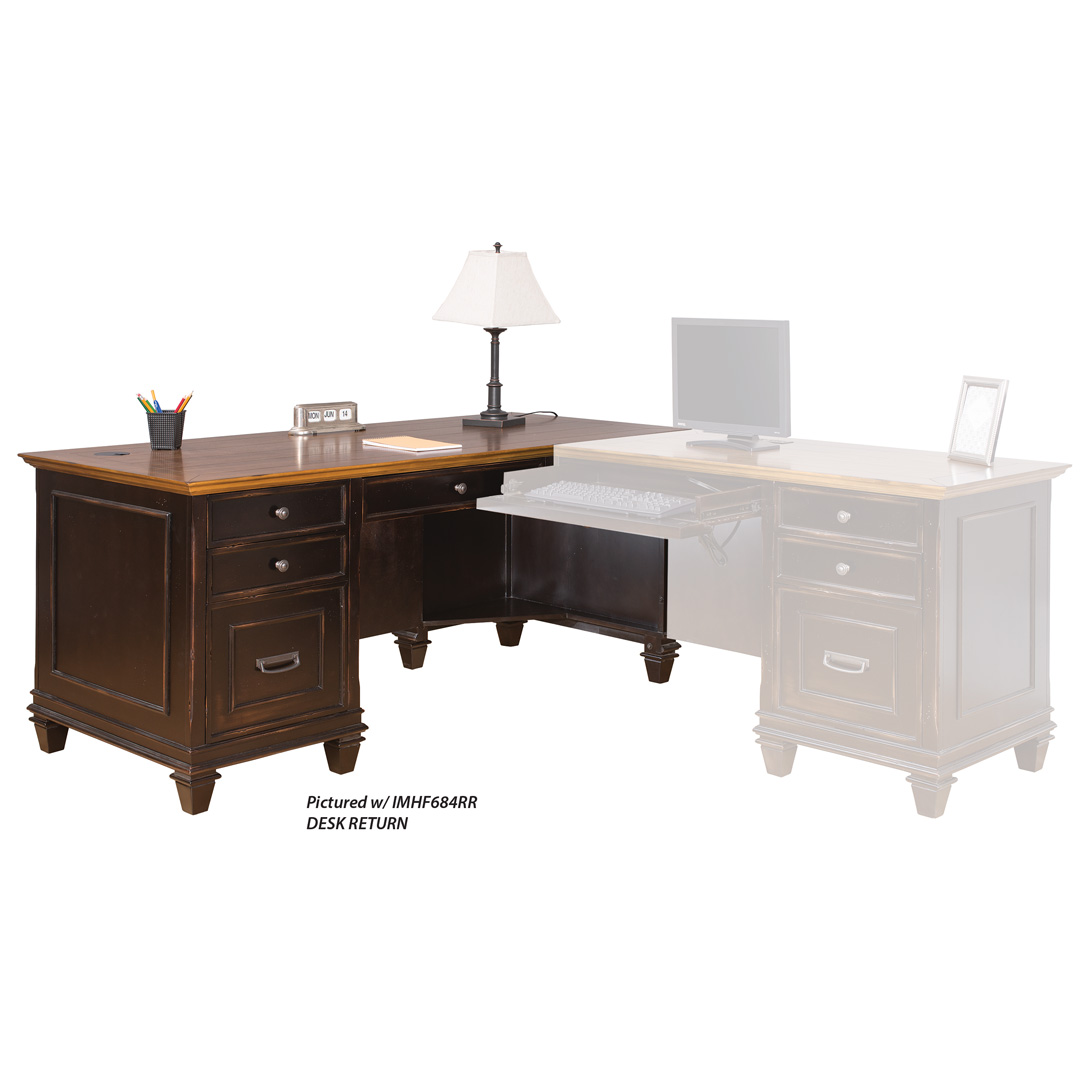 OfficeSource Refined Collection Right Hand Facing Open L-Shaped Desk ...