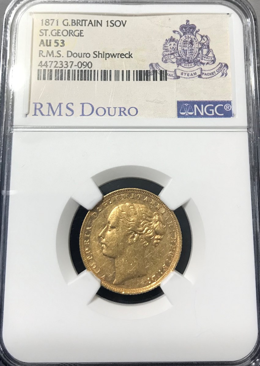 1871 Great Britain Sovereign from the RMS Douro Shipwreck Coin Details ...