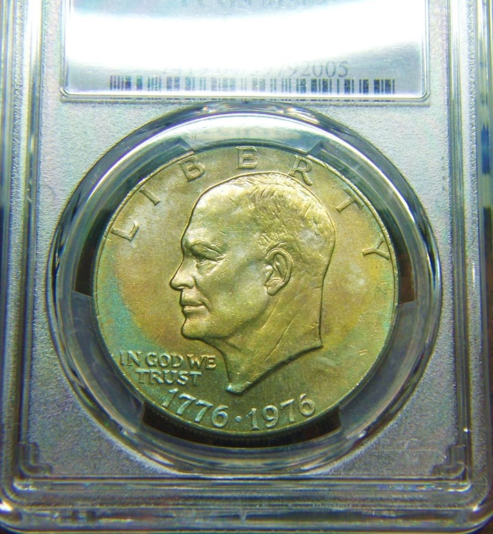 Blue Green toned IKE Coin Details - Rainbow collection by coinnut36