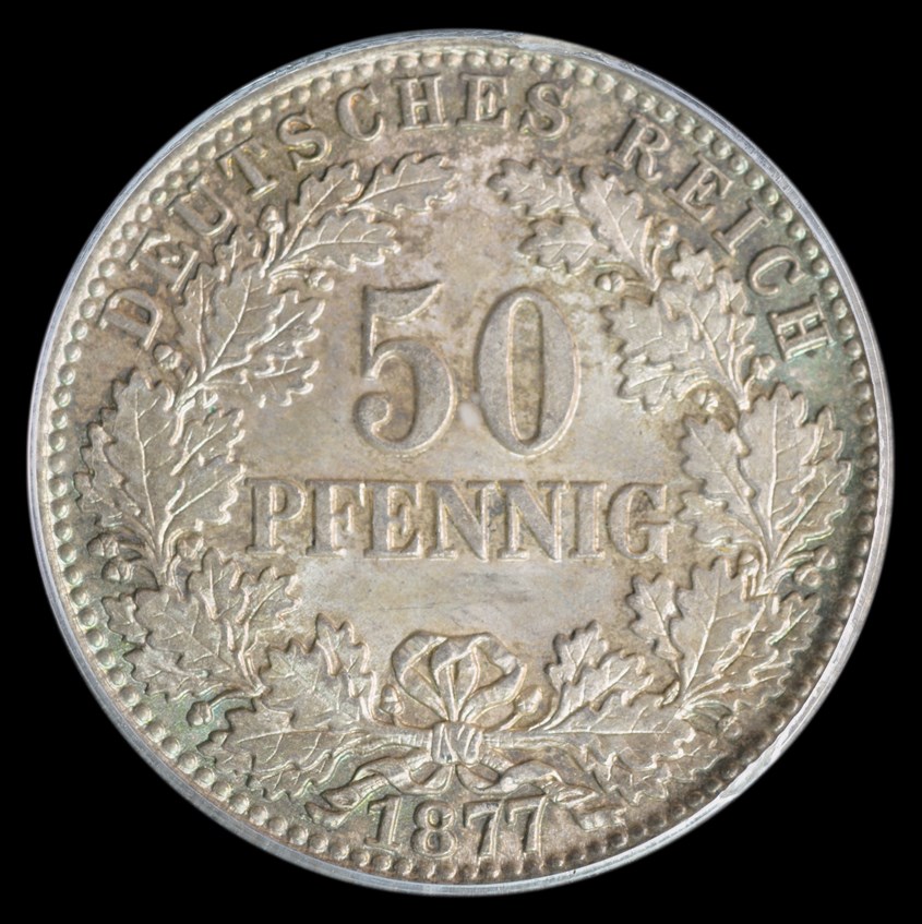 50 Pfennig, (1877-1878) J.8, KM# 8 Coin Details - Germany Empire Minor ...