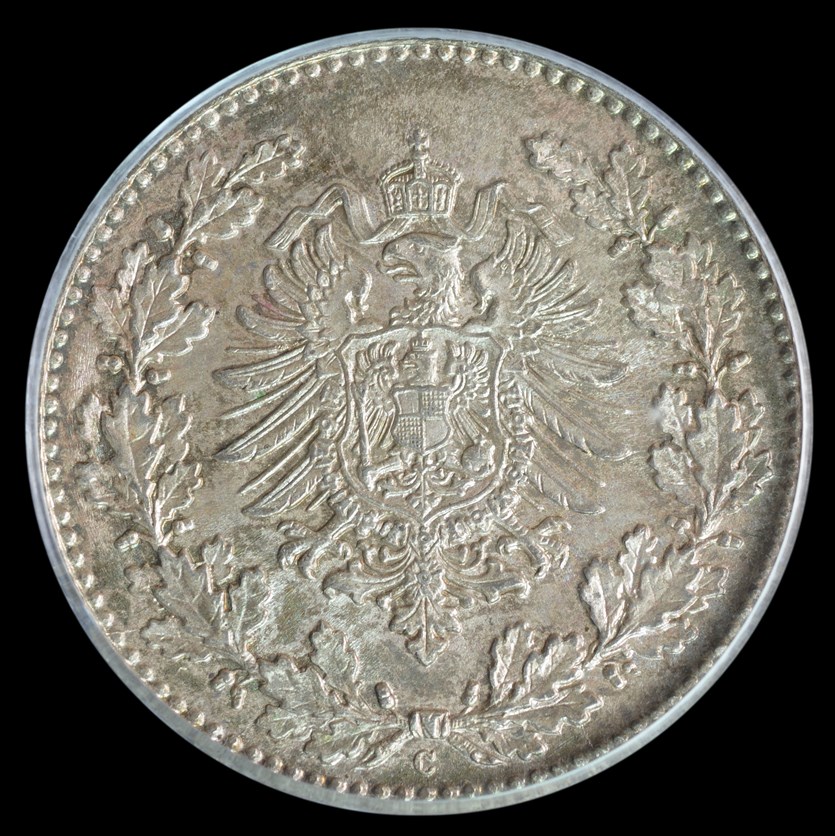 50 Pfennig, (1877-1878) J.8, KM# 8 Coin Details - Germany Empire Minor ...