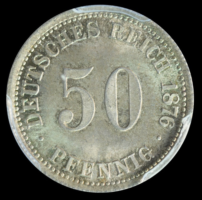 50 Pfennig (1875-1877) J. 7, KM# 6 Coin Details - Germany Empire Minor ...