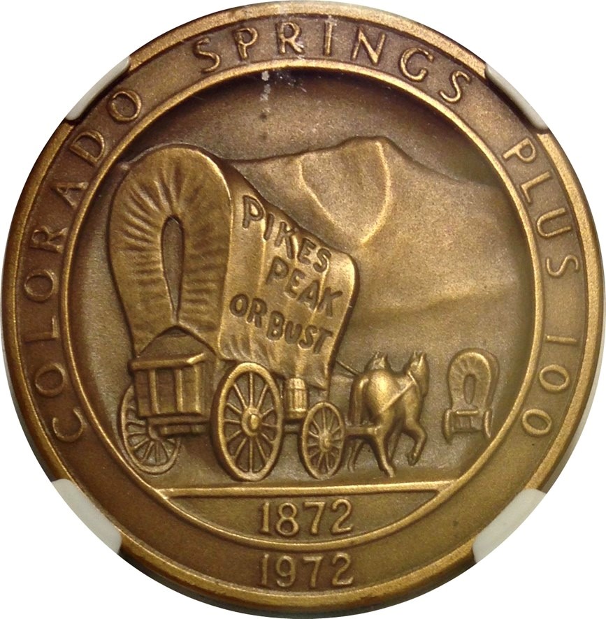 MEDAL: 1972 "CO Springs Centennial" (Bronze) 38mm #92 Coin Details ...