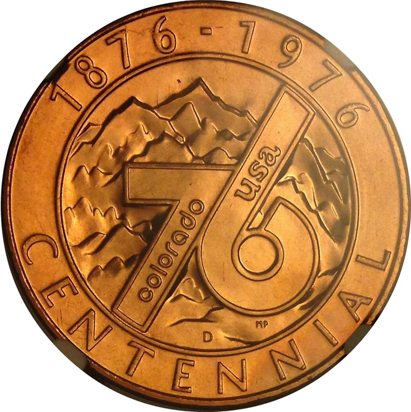 MEDAL: 1976 "CO Centennial/US Bicentennial" (Bronze) 33mm Coin Details ...