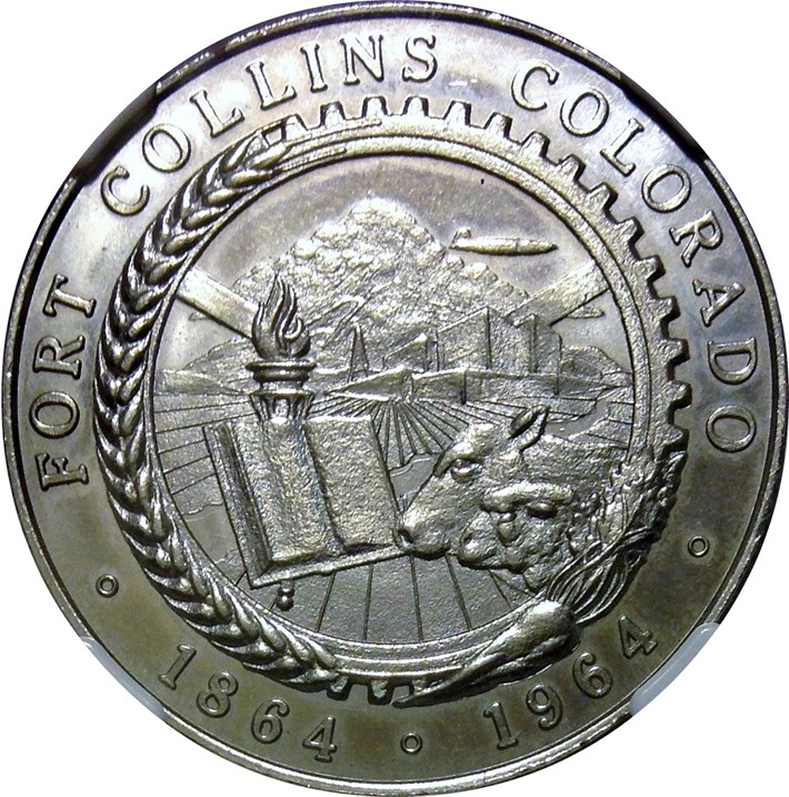 MEDAL: 1964 "Fort Collins, CO Centennial" 34mm Coin Details - The J ...