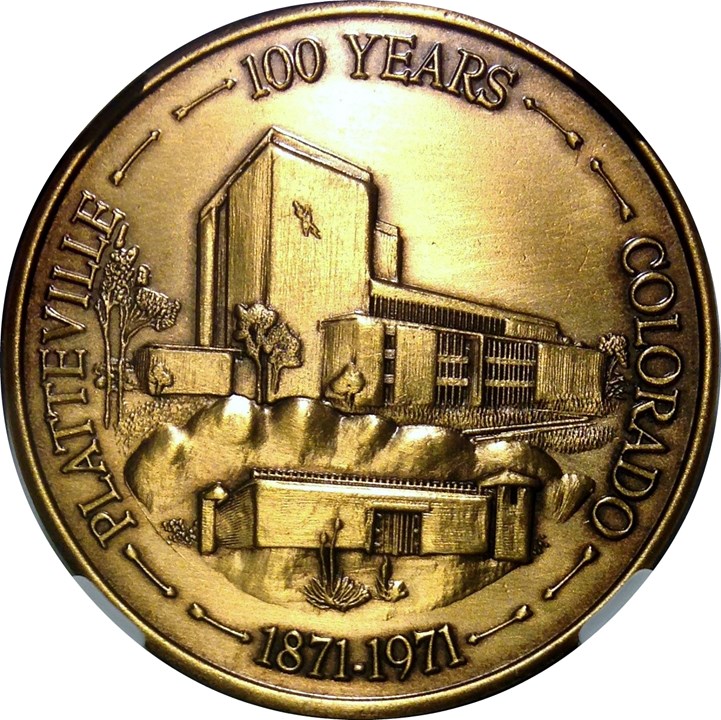 MEDAL: 1971 "Platteville, CO Centennial" 39mm Coin Details - The J ...
