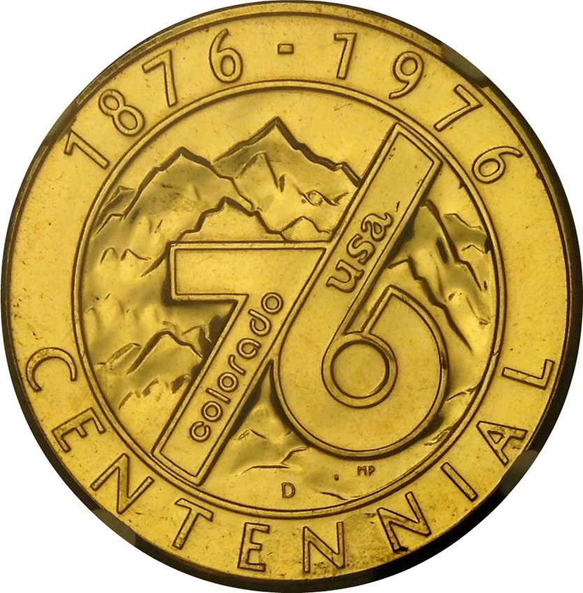 MEDAL: 1976 "CO Centennial/US Bicentennial" (Brass) 33mm #1410 Coin ...