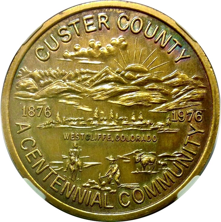 MEDAL: 1976 "Custer County, CO Centennial" 39mm Coin Details - The J ...