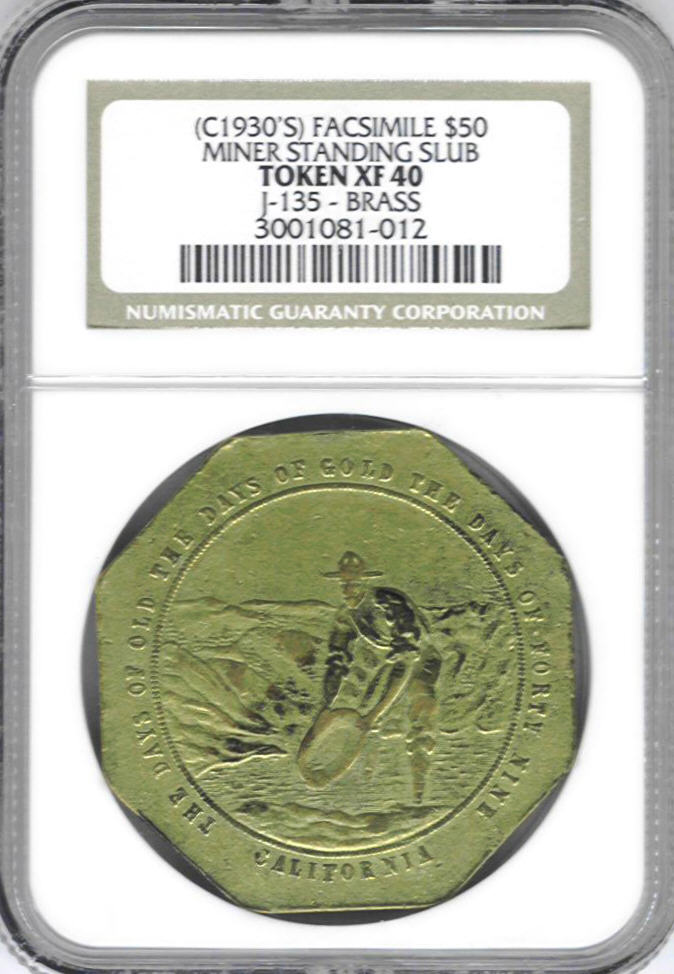 J135 Miner Standing Coin Details - SO-CALLED SLUGS