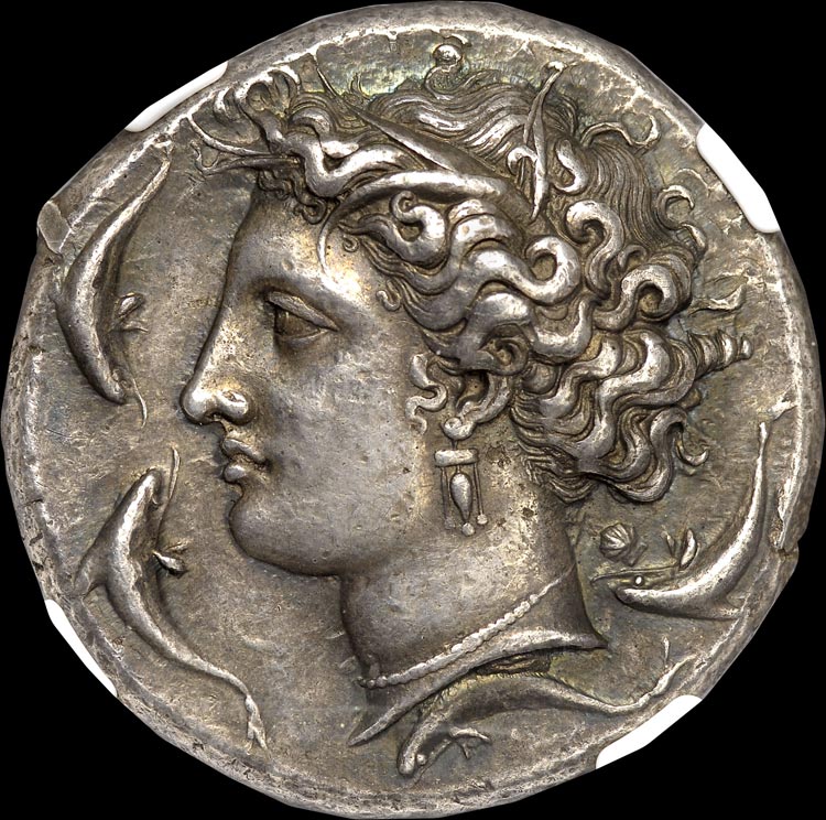ANCIENT GREECE SYRACUSE (c.405-390 B.C.). SILVER DECADRACHM Coin ...