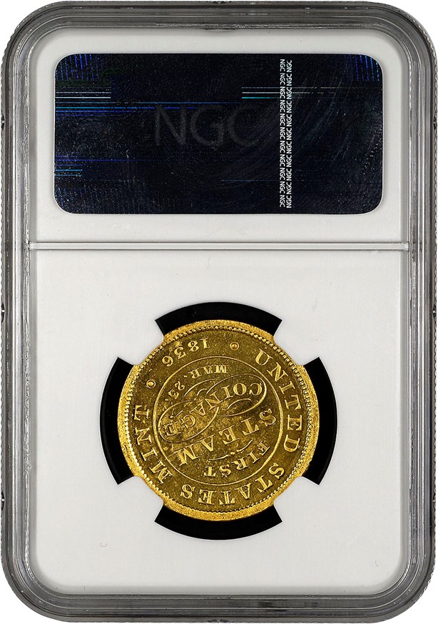 1836 J-MT-21 27mm FIRST STEAM COINAGE, GILT MARCH 23RD, ORIGINAL ex ...