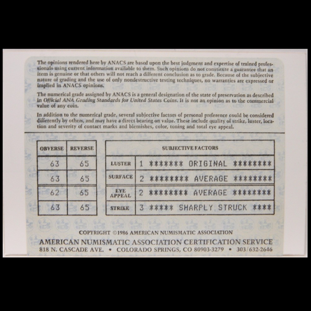ANACS PHOTO CERT Type 10 Coin Details - 1 of Each Slab NGC PCGS ANACS w ...