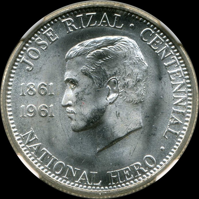 1961 SILVER HALF PESO JOSE RIZAL Coin Details - Philippine Silver
