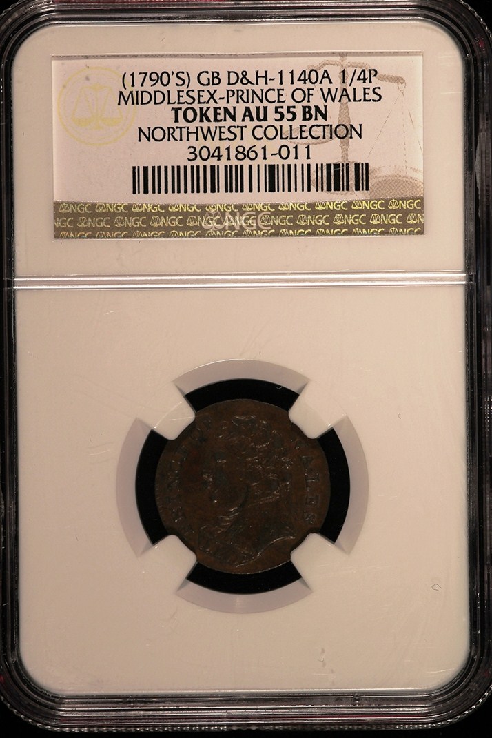 (1790'S) GB 1/4P Middlesex - Prince of Wales D&H-1140A Coin Details ...