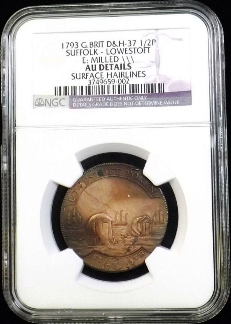 1795 GB 1/2P Suffolk - Lowestoft E: Milled \\\ Coin Details - Great ...