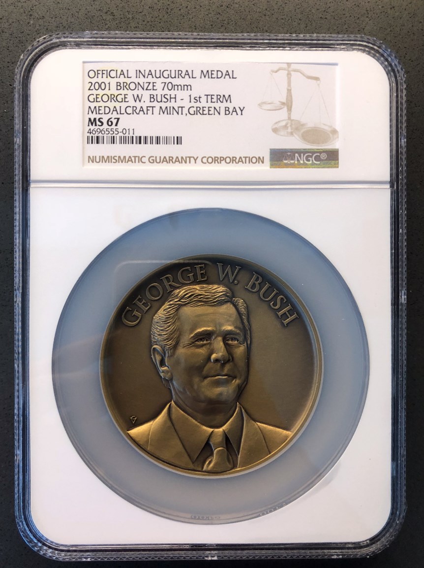 2001 George W. Bush Official Presidential Inaugural Medal Coin Details ...