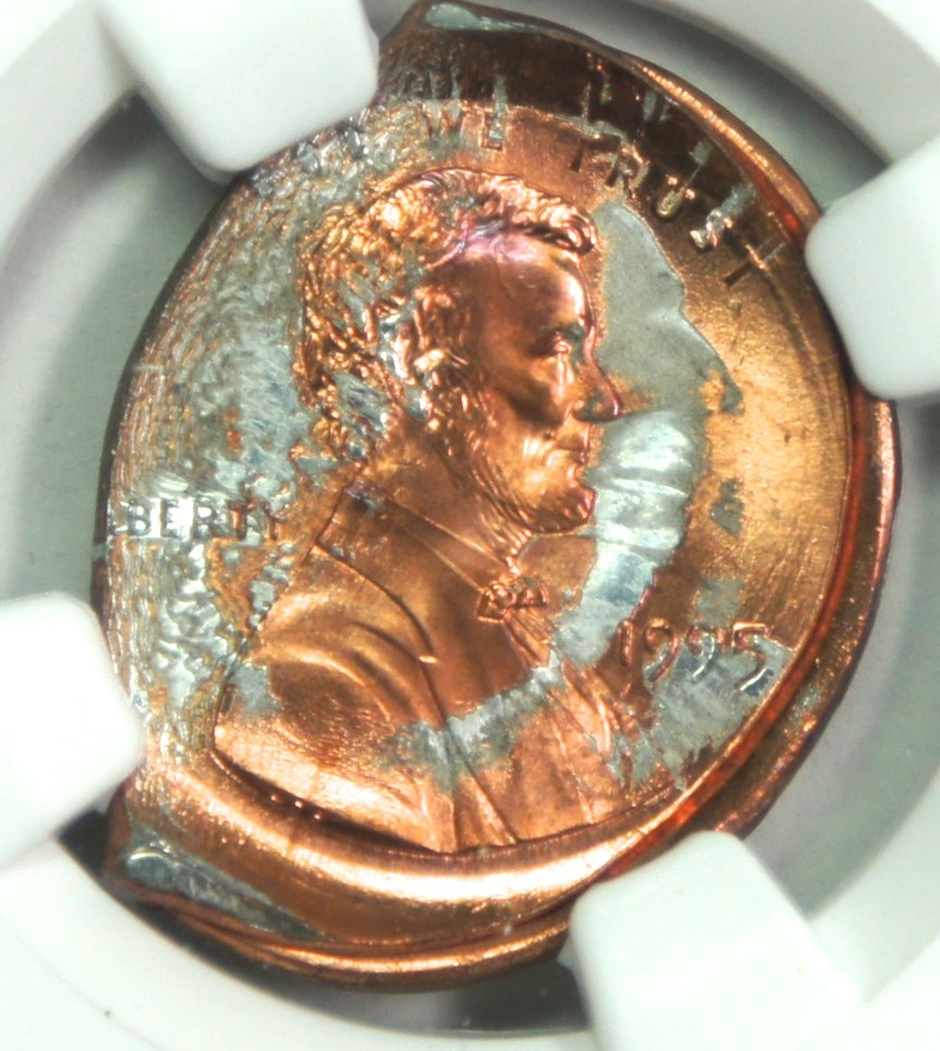 Cent - Fold-over strike Coin Details - 1995 Error Coins by Xanno