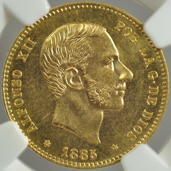 1885(86) MSM G25P Coin Details - Gold Pesetas - Complete Set (Originals ...