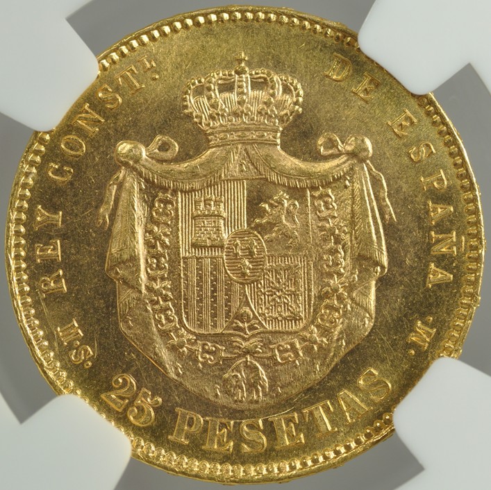 1885(86) MSM G25P Coin Details - Gold Pesetas - Complete Set (Originals ...
