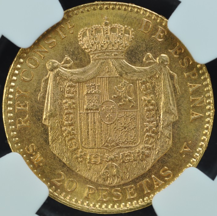 1899(99) SMV Coin Details - Alfonso XIII 20 Pesetas