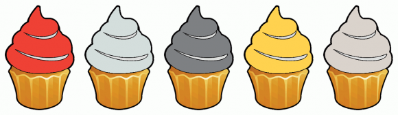 ColorCombo7897 with Hex Colors #EF4135 #D4DEDC #7E8083 #FFD24F #DAD3CC