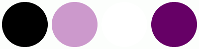ColorCombo9895 with Hex Colors #000000 #CC99CC #FFFFFF #660066