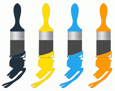 ColorCombo10133 with Hex Colors #22313F #FFDE00 #22A7F0 #FF9900