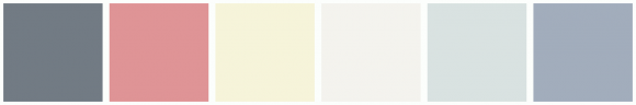 ColorCombo13073 with Hex Colors #727B84 #DF9496 #F6F4DA #F4F3EE #D9E2E1 ...